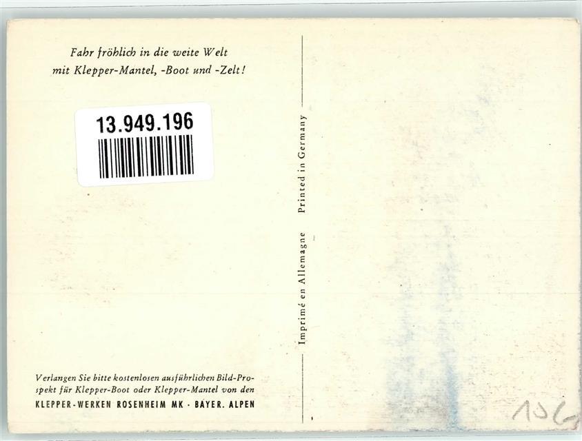 13949196 - 8200 Rosenheim sign.RP Klepper Werke Kanu Mantel Boot und ...