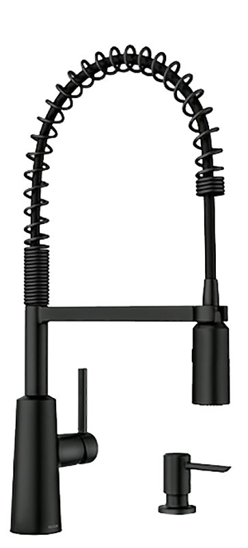NEW Moen 87897BL Nori Matte Black One Handle Pulldown Kitchen Faucet ...