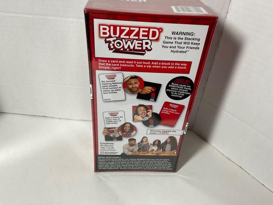 Buzzed Tower Stacking Drinking Game By What Would You Do Meme Brand New | eBay