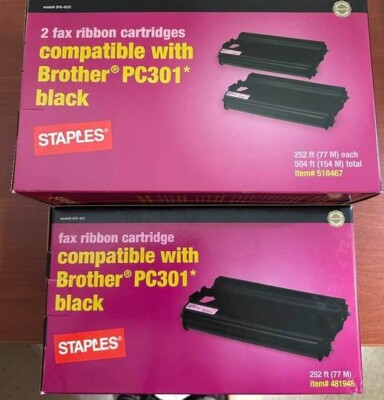 3 Fax Ribbon Cartridges from Staples compatible with Brother PC 301 | eBay