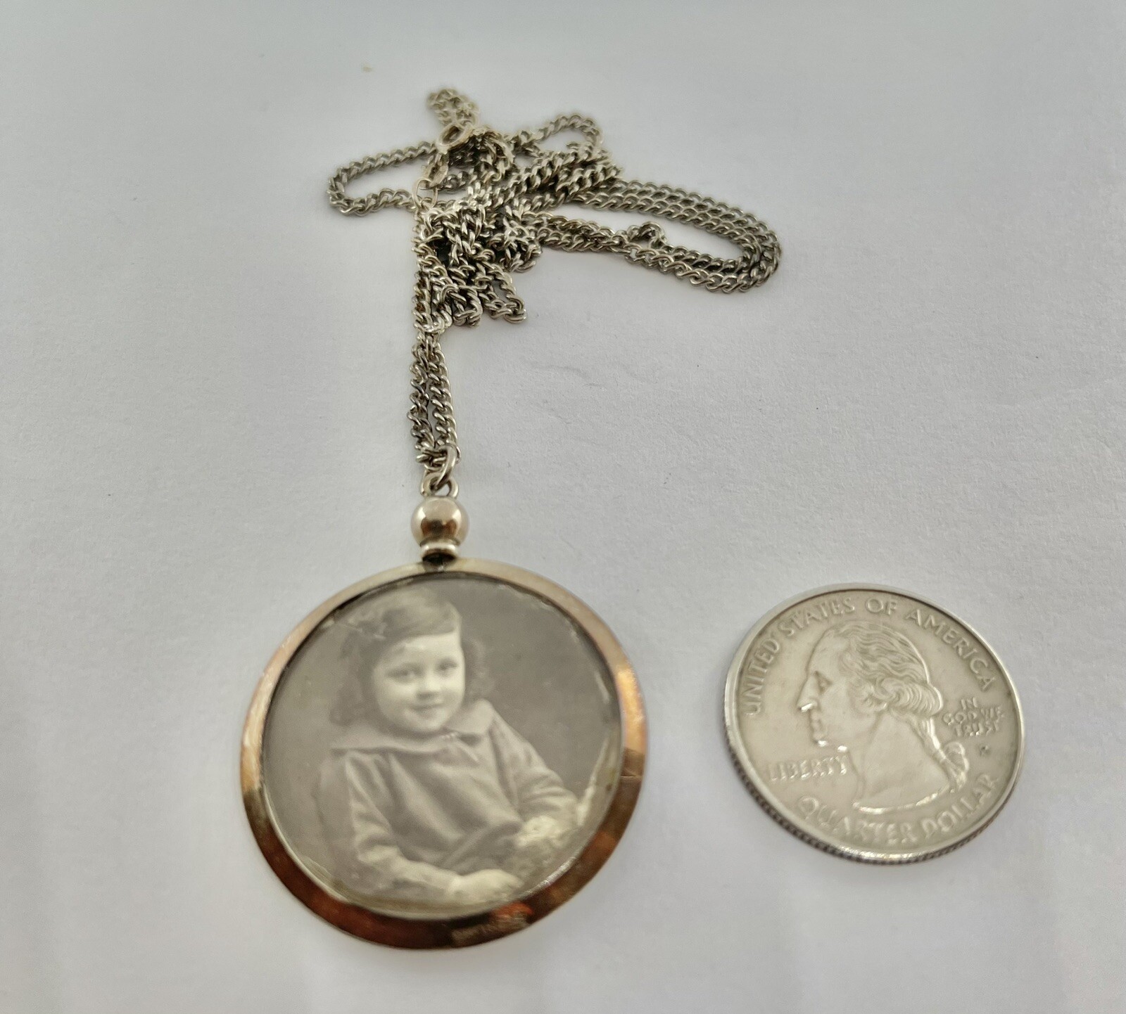 Antique Sterling 2 Girls Double Sided Momento Mori Mourning Photo ...