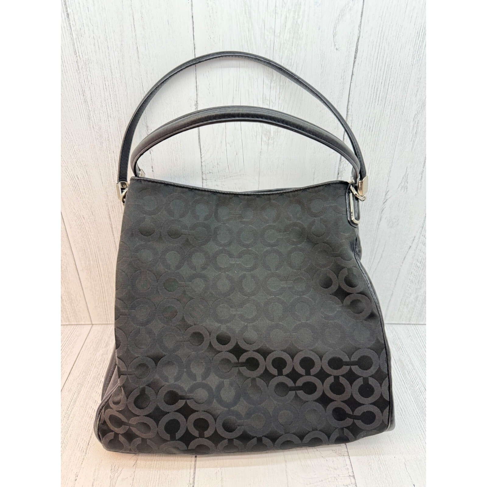 Coach Madison Phoebe Black Signature Leather Bag Purs… - Gem