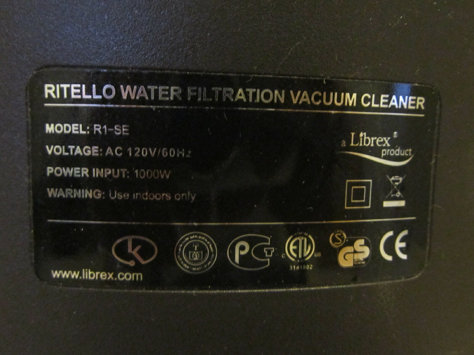Ritello R1 Vacuum / Water Filtration Vacuum Cleaner | eBay
