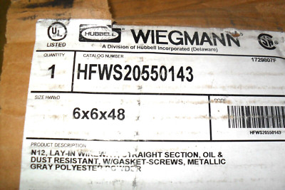 HUBBELL HFWS20550143 Lay In Wireway 6" x 6" x 48" NIb | eBay