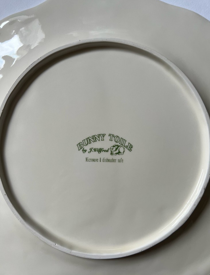 PLATES ONLY - J. Willfred Bunny Toile Dinnerware - Spring/Easter, Green ...