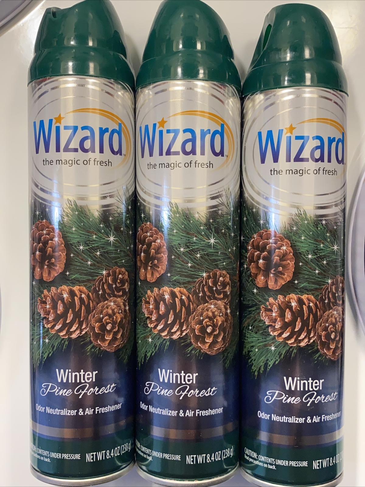 3 Wizard Odor Neutralizer & Air Freshener Spray Winter Pine Forest HTF ...
