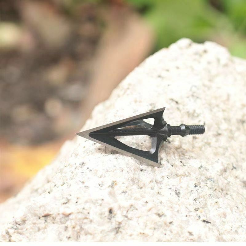 6/12pcs Black Archery Fixed 100Grain Broadhead Sharp ArrowHead ...