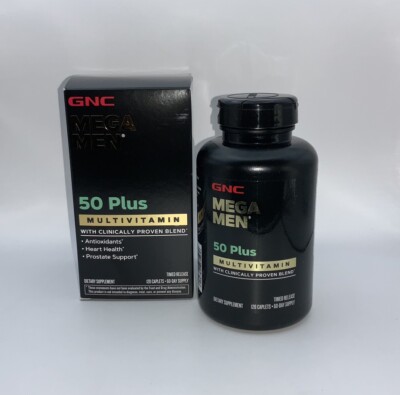 GNC Multivitamins Mega Men 50 Plus - Authentic New Sealed 120 Caplets ...