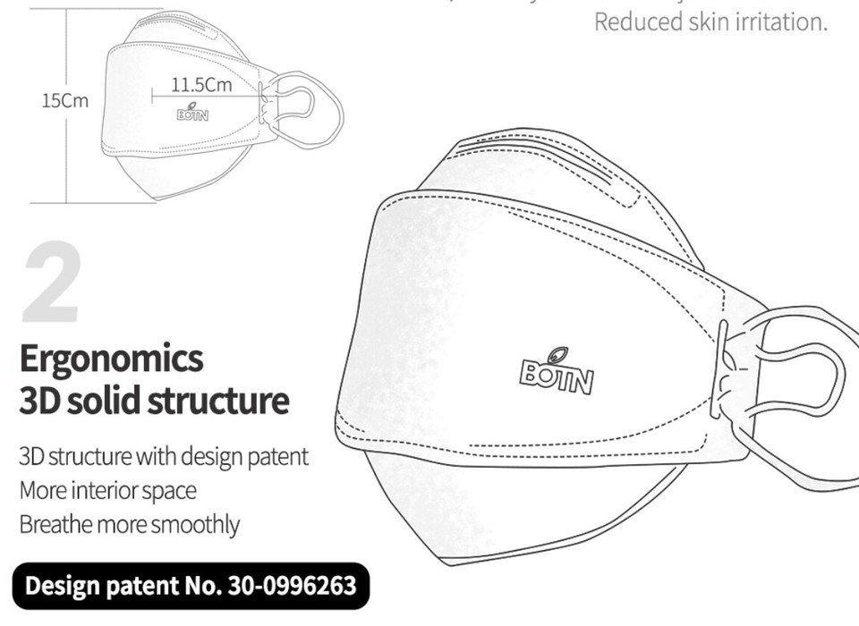 10 Packs Adjustable BOTN KF94 Korean Face Mask Made in Korea Dust Cover ...