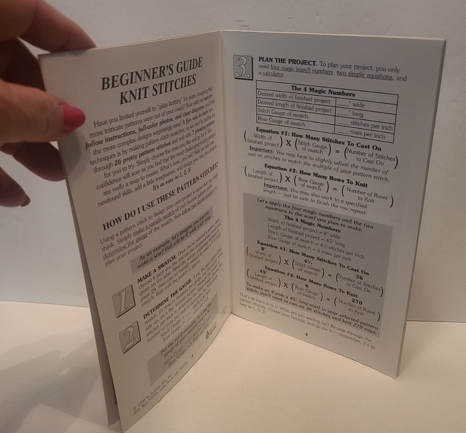 NEW BEGINNER'S GUIDE KNIT STITCHES & EASY PROJECTS DIGEST SIZE PATTERN ...