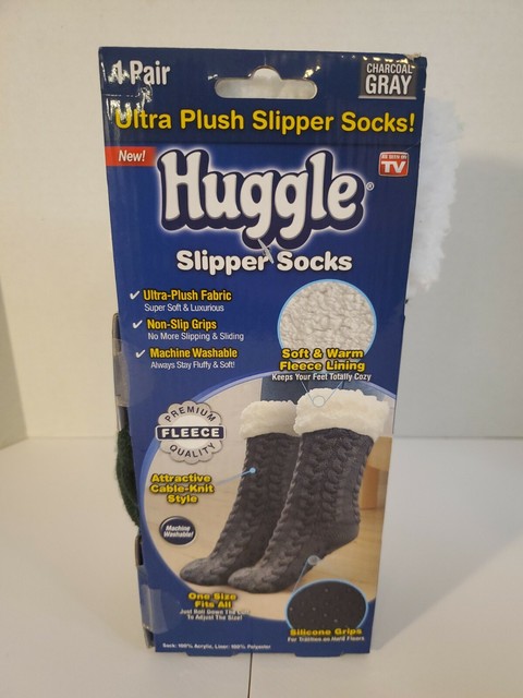 Ontel HHSOCK-MC12/6 Huggle Slipper Socks - Grey for sale online | eBay