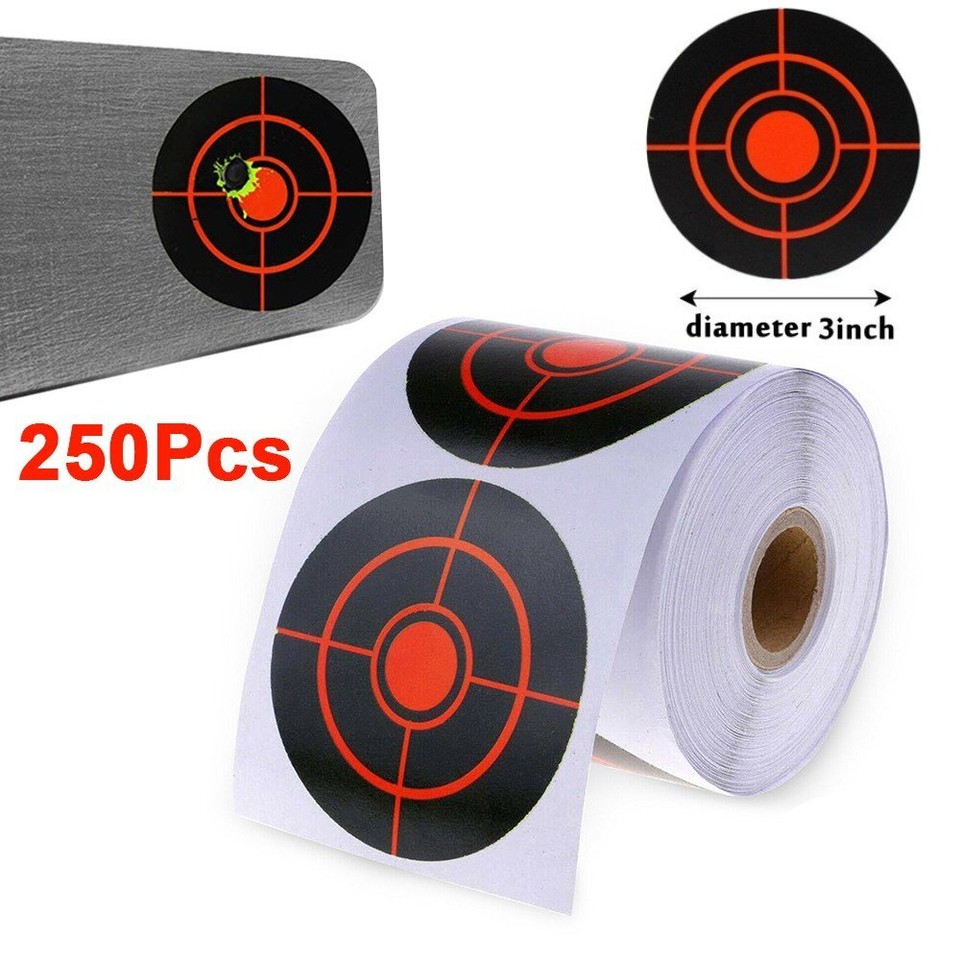 100/250Pcs 3"Shooting Self Adhesive Targets Splatter Reactive Stickers ...