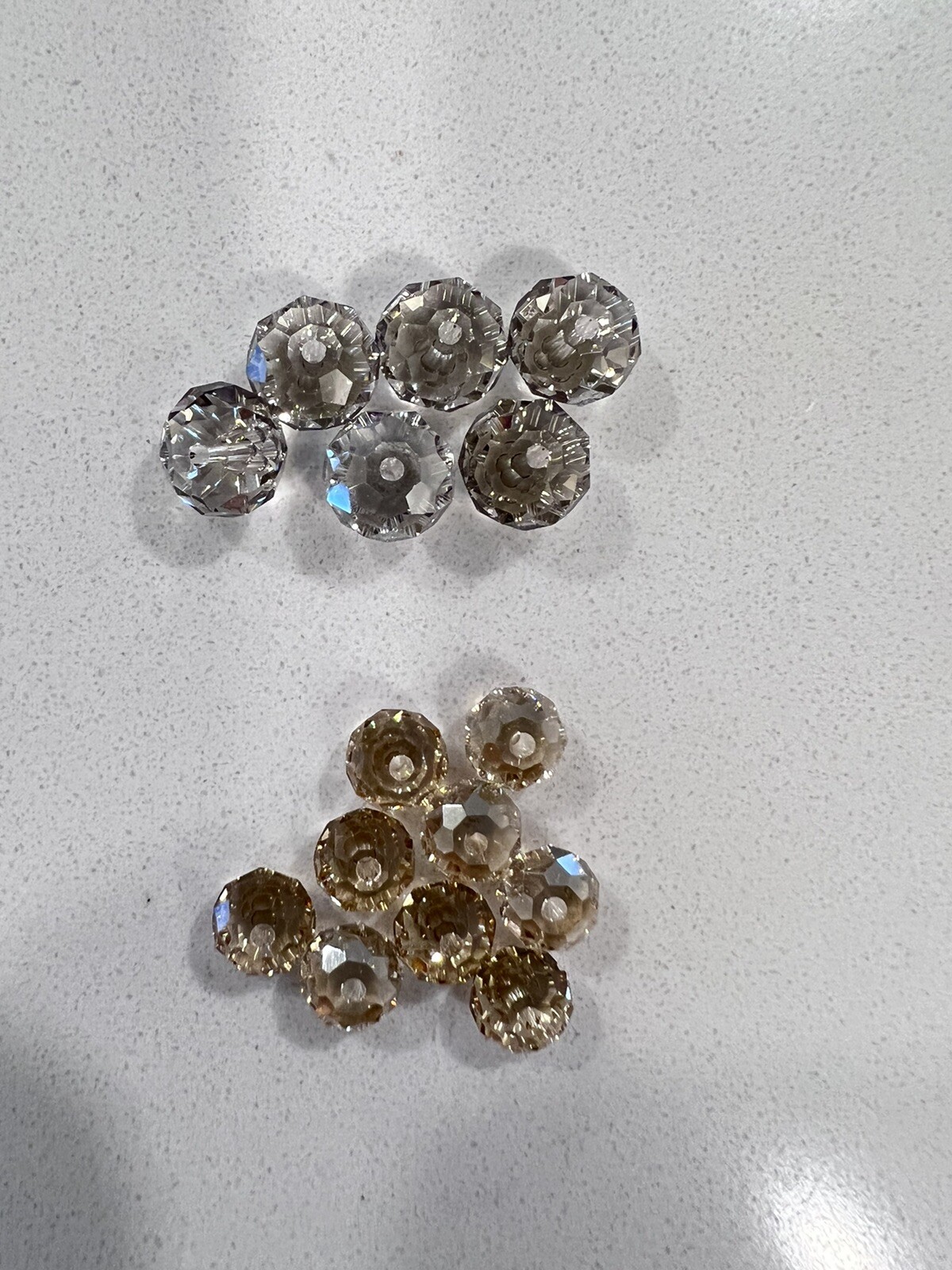 Swarovski Crystal Rondelles 6mm/8mm Crystal/Golden Shadow LOT of 15 ...