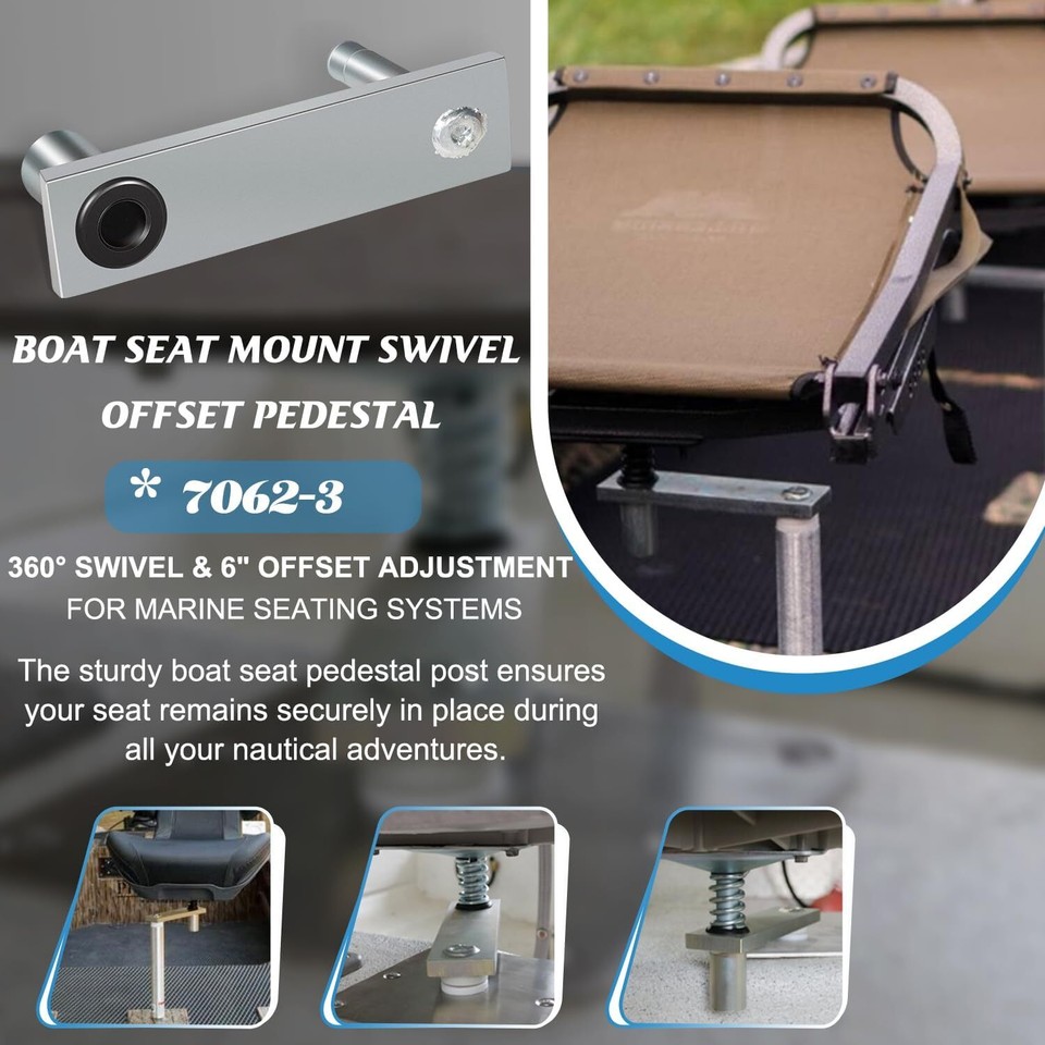 7062-3 Marine Swivel Offset Seat Mount Offset Boat Seat Pedestal Steel ...