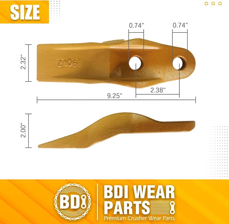 10 New Bucket Uni-Teeth with Hardware 1324720 Fits Caterpillar Skid ...