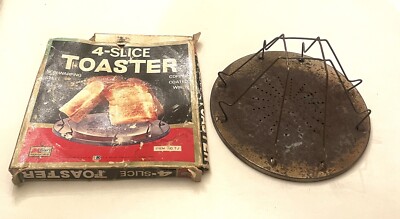Round Campfire Toaster 4 Slice Open Flame Rustic Metal Collapsible ...