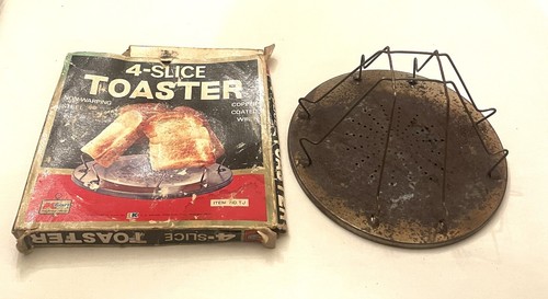 Round Campfire Toaster 4 Slice Open Flame Rustic Metal Collapsible ...