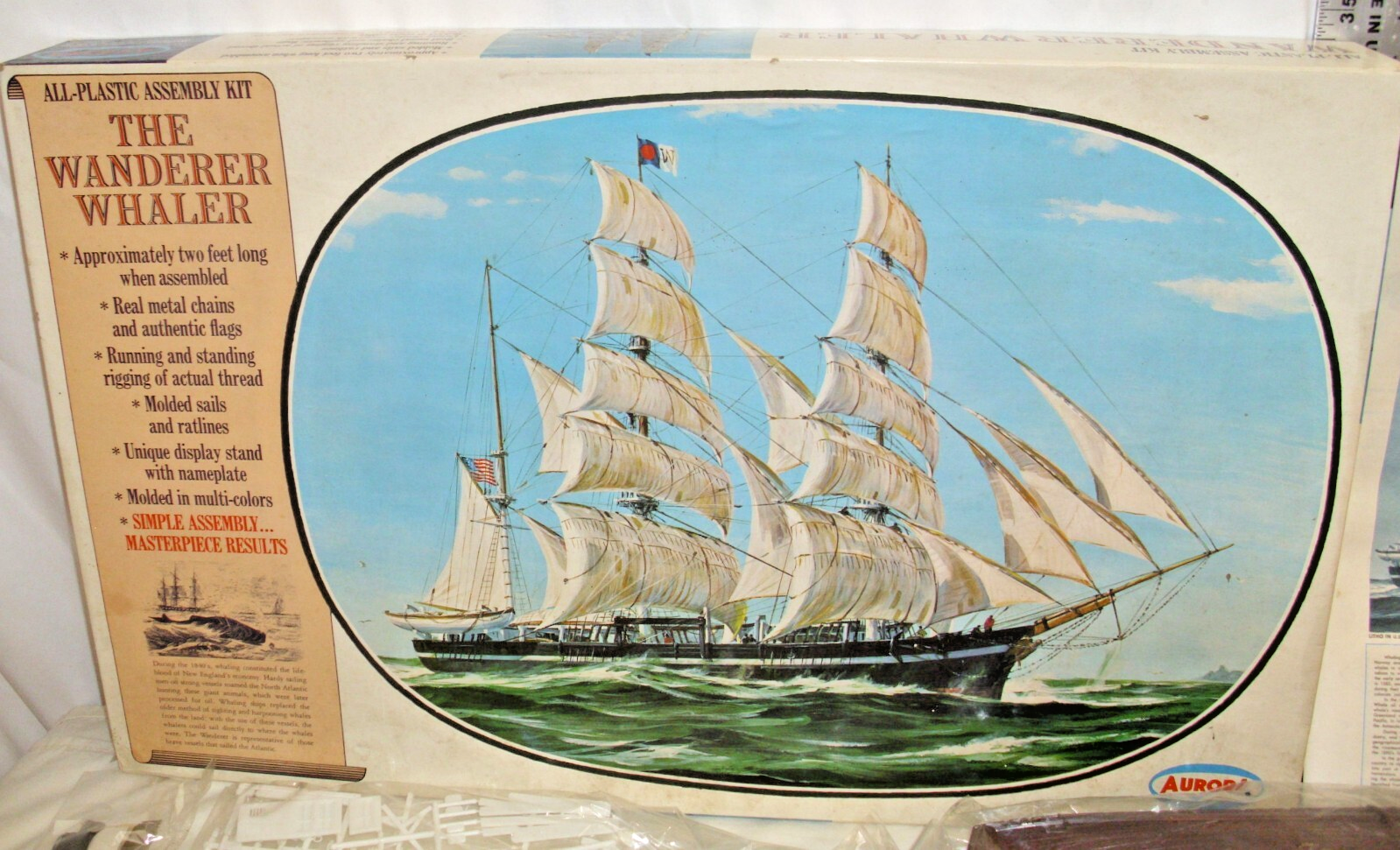 AURORA THE WANDERER WHALER TALL SAILING SHIP MODEL KIT 1:87 1966 BOXED ...