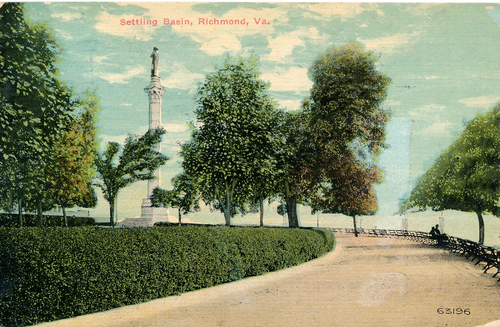 SETTLING BASIN, RICHMOND, VA. VIRGINIA. RESERVOIR. LIBBY HILL PARK ...