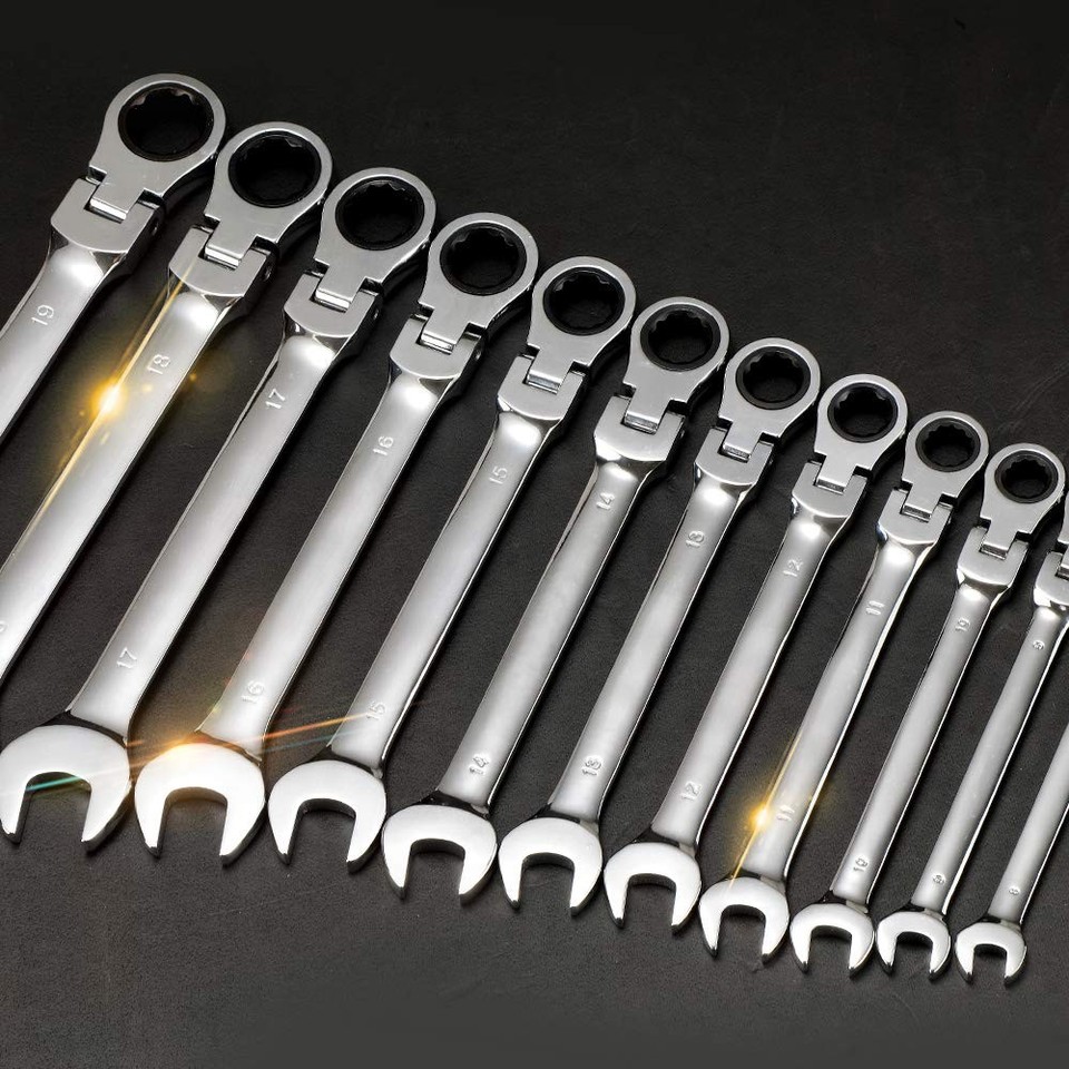 7mm Metric Flex-Head Ratchet Wrench,Box End Head 72-Tooth Ratcheting ...