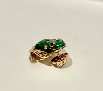 Carolee Vintage Enamel & Rhinestone Frog Brooch | eBay