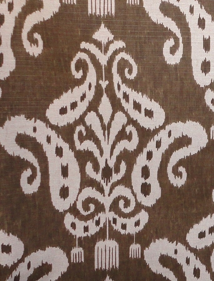 7 YARDS VILBER TEXTILES FABRIC ~ KILIM ~ BEIGE & BROWN ~ DRAPERY ...