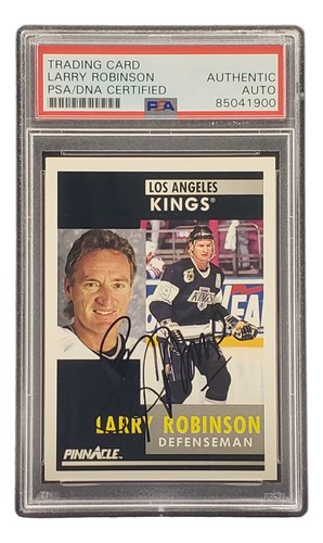Larry Robinson Signé 1991 Pinnacle #208 Los Angeles Kings Hockey Carte ...