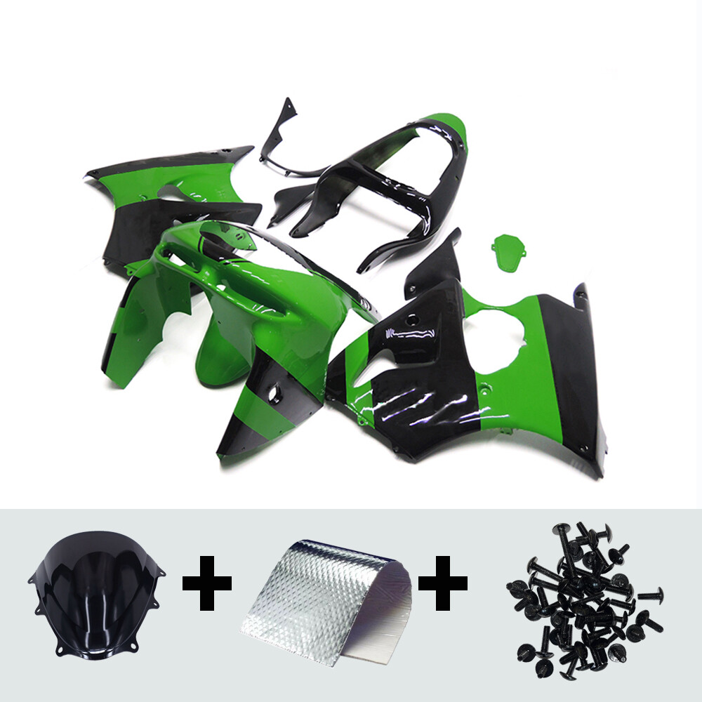 Green Black ABS Fairings Kit Bodywork for Ninja ZX6R 1998 1999 ZX600G ...