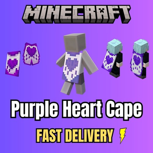 Minecraft - Purple Heart Cape Code [Bedrock Only] | eBay