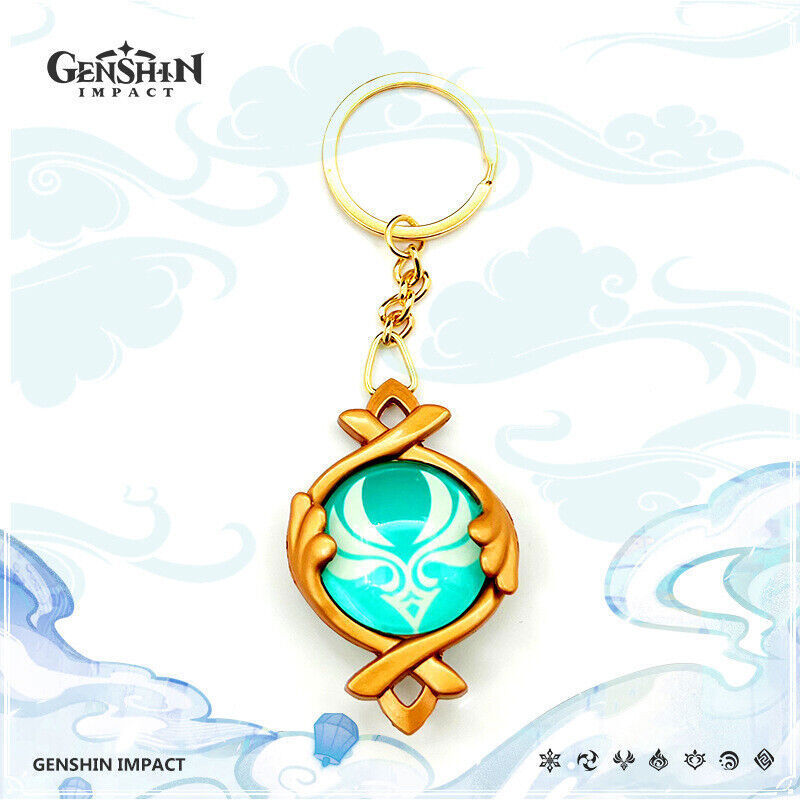 Genshin Impact Fontaine Pendant keychain Keyring Fans Jewellery Glow In ...