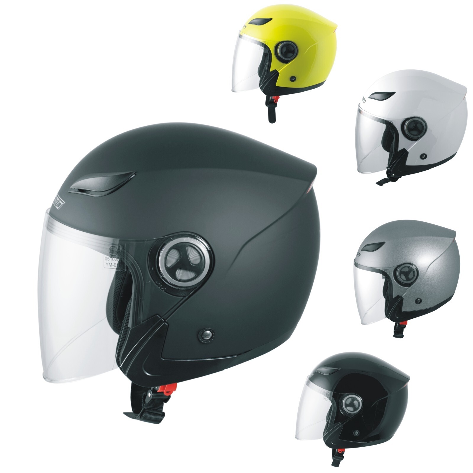 Motorradhelm Motorrad Roller Jet Langes Visier Helm ECE 22 | eBay