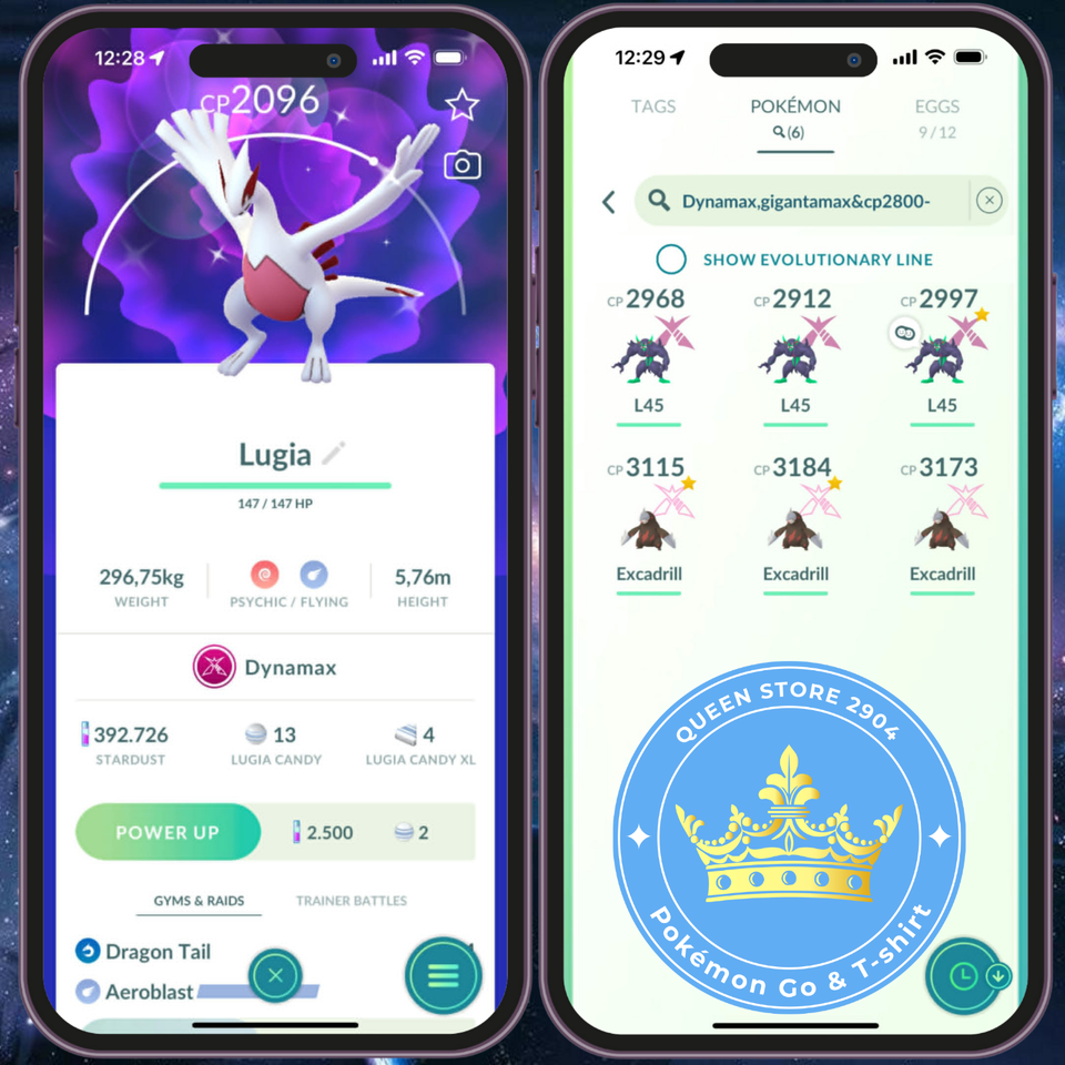 Pokémon PTC—TRADE GO— Shiny Dynamax Lugia — Moveset Aeroblast —Digital ...