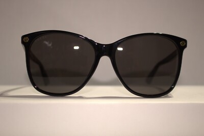 Gucci GG0024S Oval Unisex Sunglasses Black | eBay