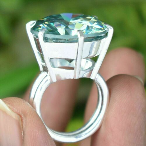 Certified Huge 25.00 Ct Treated Blue Diamond Ring -Great Luster Round ...