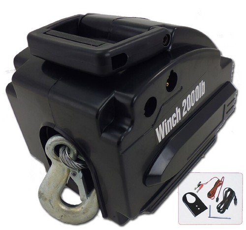 12V Electric Boat Trailer Winch + Remote 2000LB 900KG Marine H-Duty ...