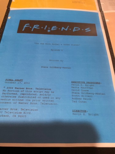 Classic Script FRIENDS *Thanksgiving Emmy winner!* Jennifer Aniston | eBay