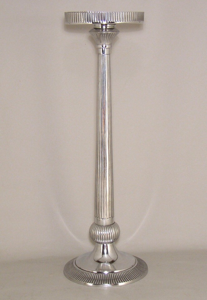 Flower Stand Fluted Lines Aluminum Floral Arrangements Centerpiece 9"D ...