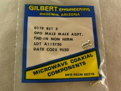 3 Gilbert 0119-851-3 GPO Thread-In Male to Male Adapter | eBay