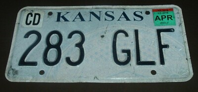 2014, 2016 stickers Kansas License Plate 283 GJF Could County Car Tag ...