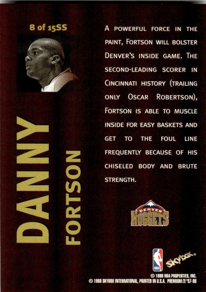 1997-98 SkyBox Premium Star Search Danny Fortson Denver Nuggets #8 SS ...