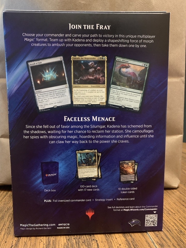 Magic: The Gathering Commander 2019 Faceless Menace Deck 630509892563 ...
