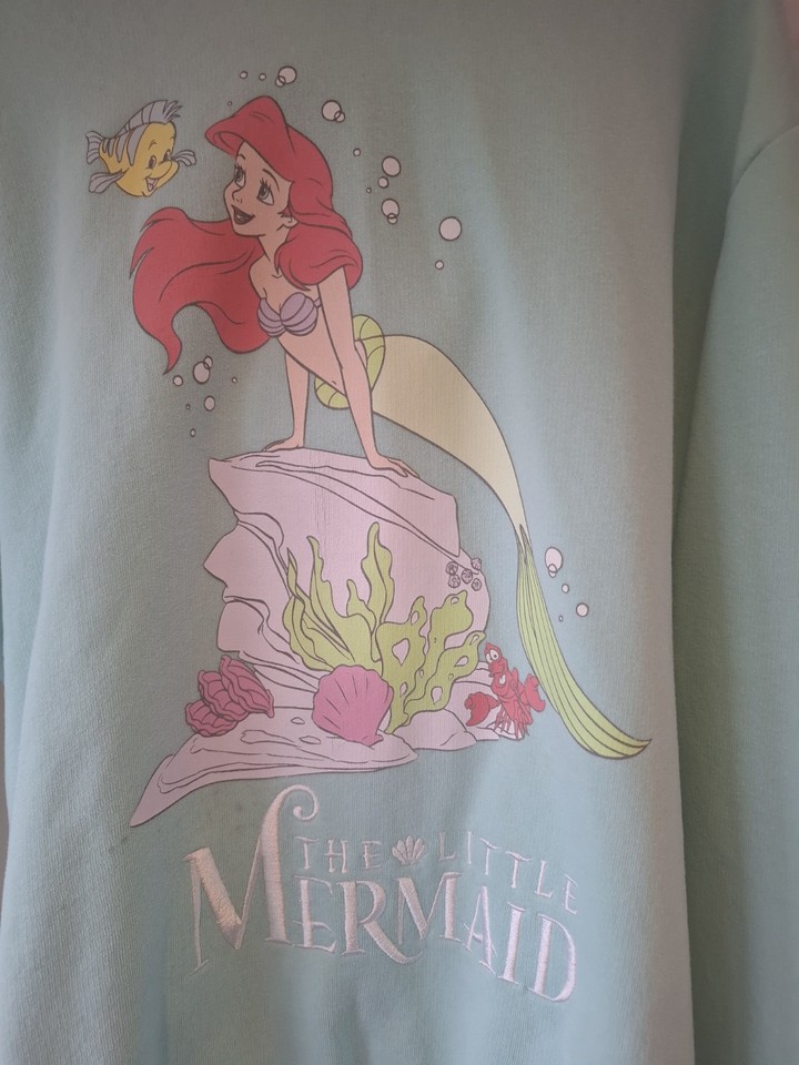 Disney Store The Little Mermaid Hooded Sweatshirt, Adult Size M, Teal ...