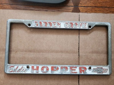 RARE CHEVY“EDDIE HOPPER”(GARDEN GROVE CA.) DEALER-LICENSE PLATE FRAME ...
