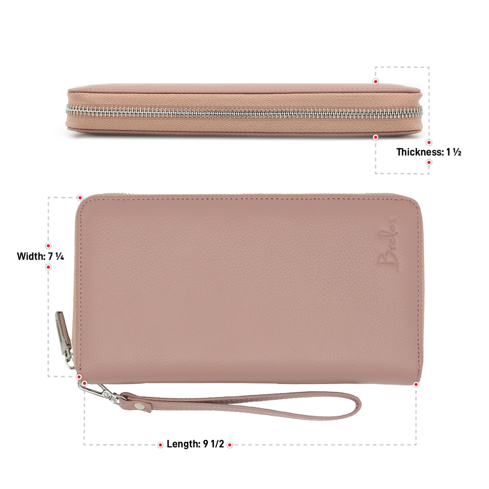 Brelox Travel RFID Passport Holder Wallet - Genuine Leather - Pink | eBay