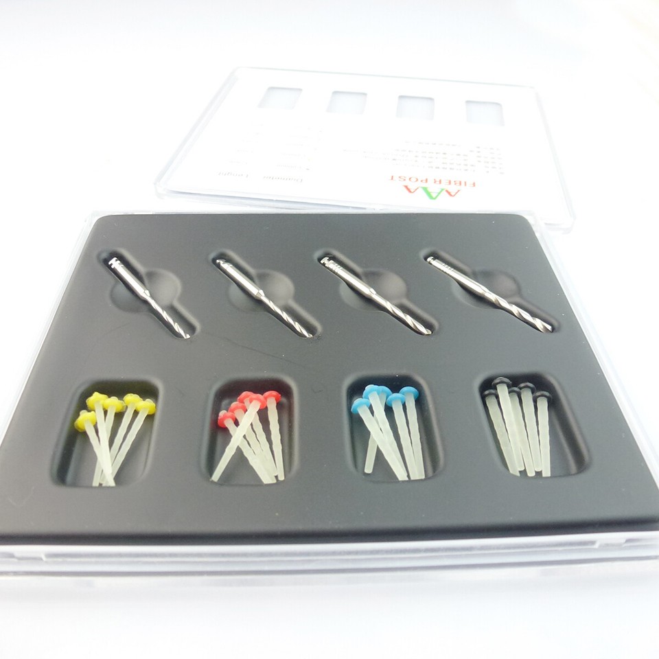 20X Dental Endo Fiber Post Quartz Glass Screw Resin post Thread1.2 1.4 ...