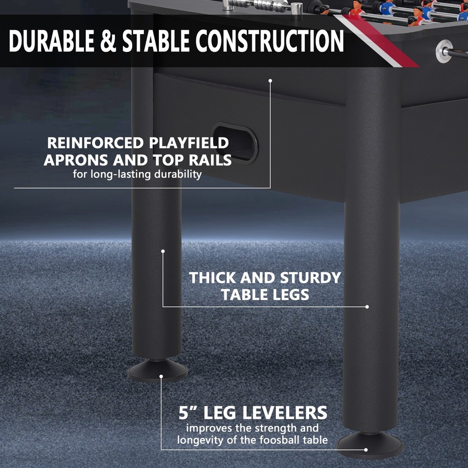 58" Foosball Soccer Table Full Size Arcade Game Room Heavy Duty Leg ...
