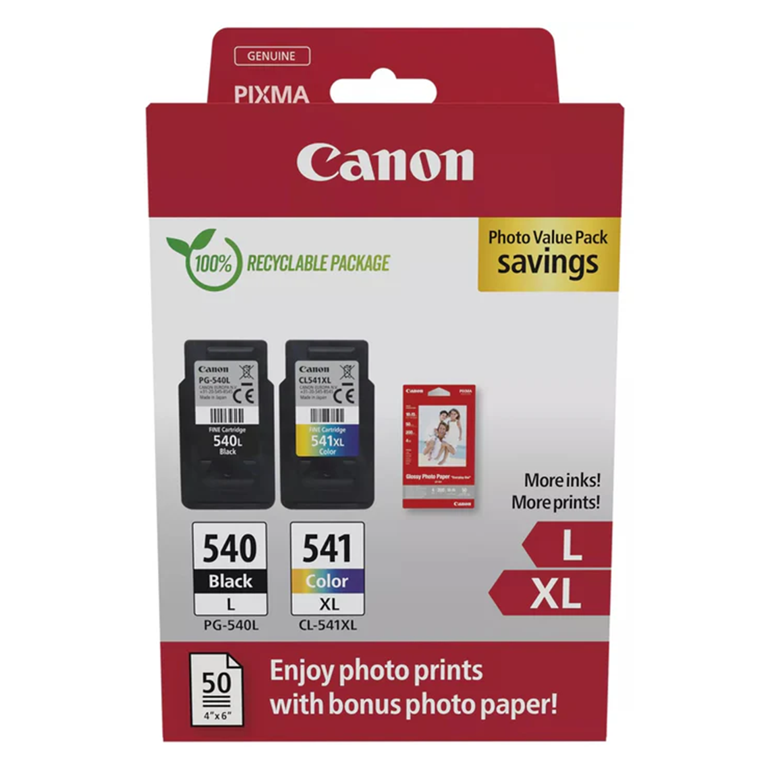 Original Canon PG540 / PG-540L & CL541 / CL541-XL Ink Cartridges ...