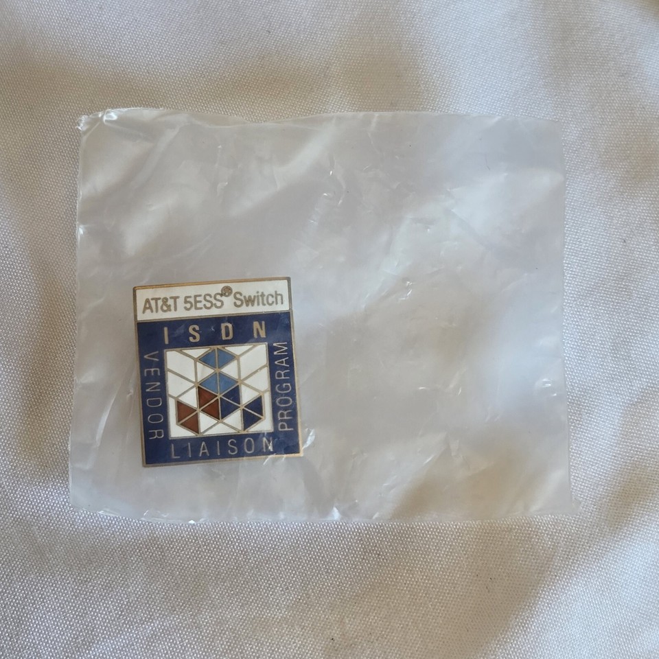 Vtg AT&T Vendor Liaison Program Tech Advertising Gold Tone Lapel Pin ...