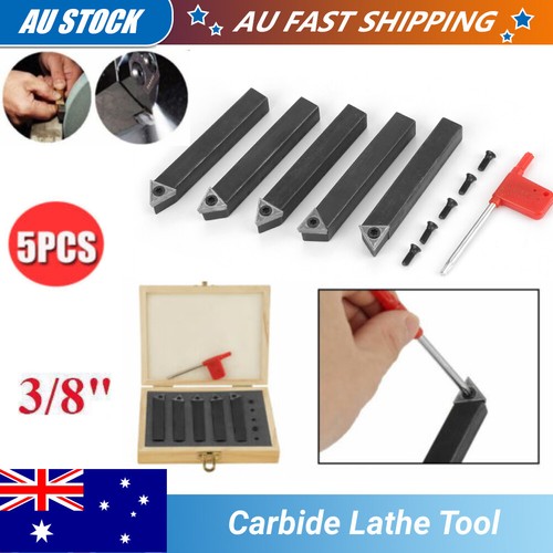 Indexable Carbide Insert Lathe Tools Set 3/8” Turning Tools Kit with ...