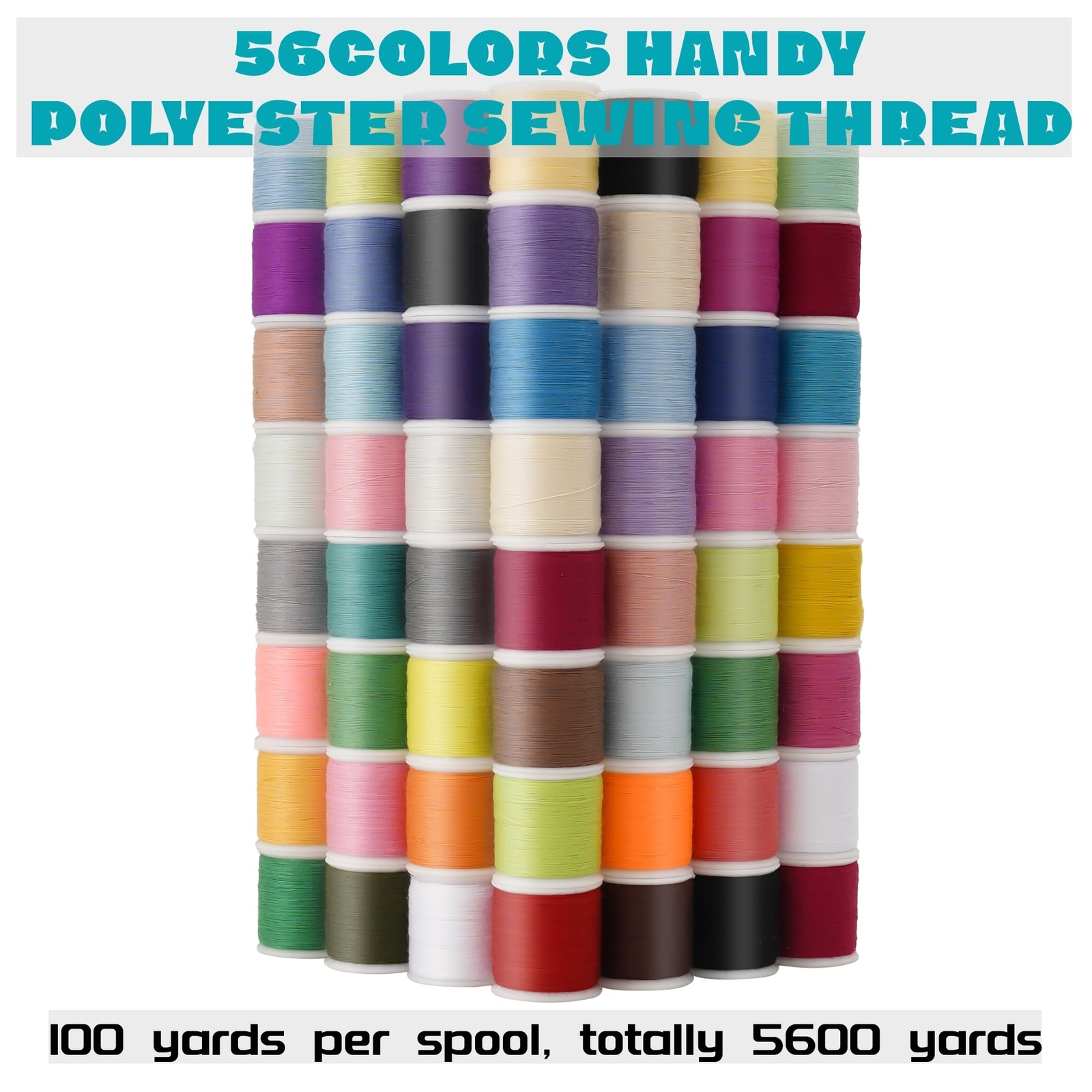 56 Spools Sewing Thread Kit for Hand Sewing and Machine Sewing Use ...